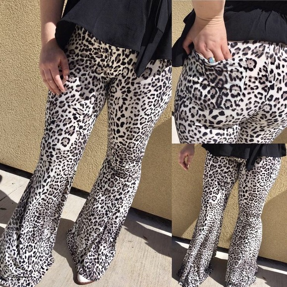 Hummingbird | Pants & Jumpsuits | New Leopard Bell Bottom Pants Flare ...